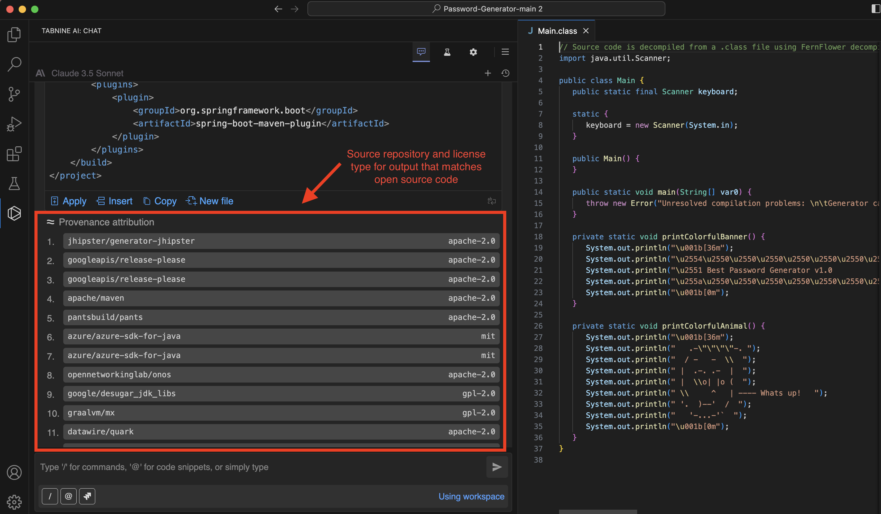 Introducing Provenance and Attribution: Minimize IP liability for GenAI output - Tabnine
